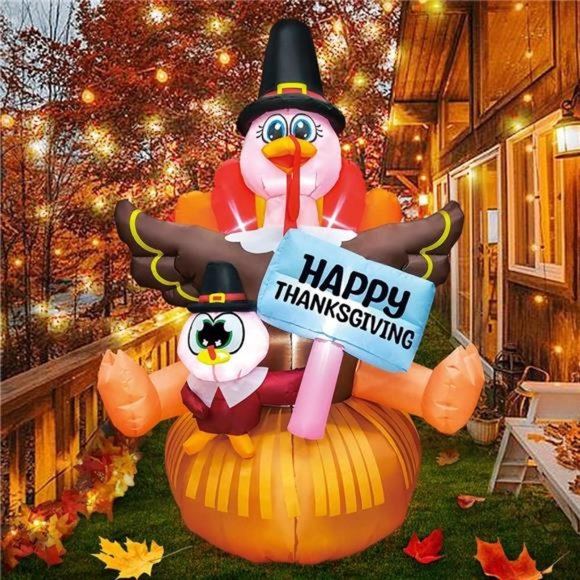 Holiday | 6ft Inflatable Turkey Thanksgiving Decor Outdoor Blow Up ...